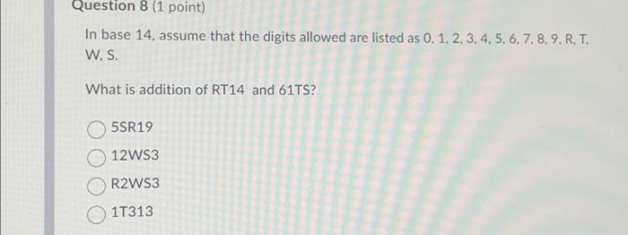 Solved In base 14, assume that the digits allowed are listed | Chegg.com