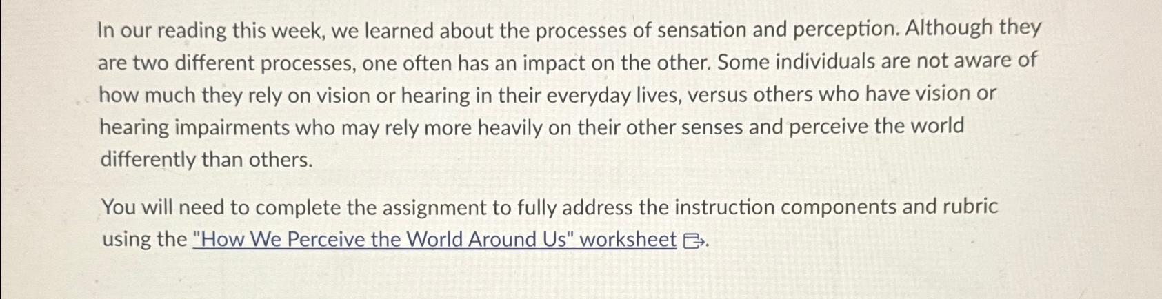 Solved In our reading this week, we learned about the | Chegg.com