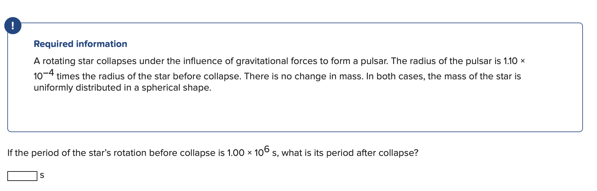 Solved Required informationA rotating star collapses under | Chegg.com