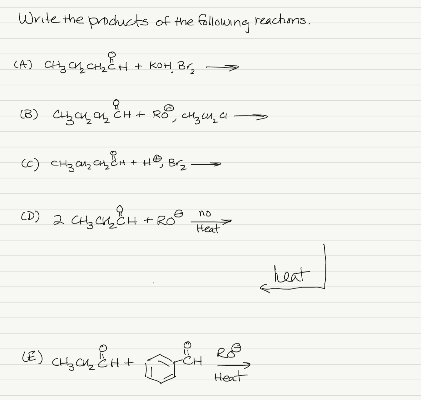 Solved Write the products of the following | Chegg.com
