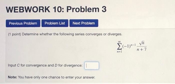 Solved WEBWORK 10: Problem 1 Previous Problem Problem List | Chegg.com