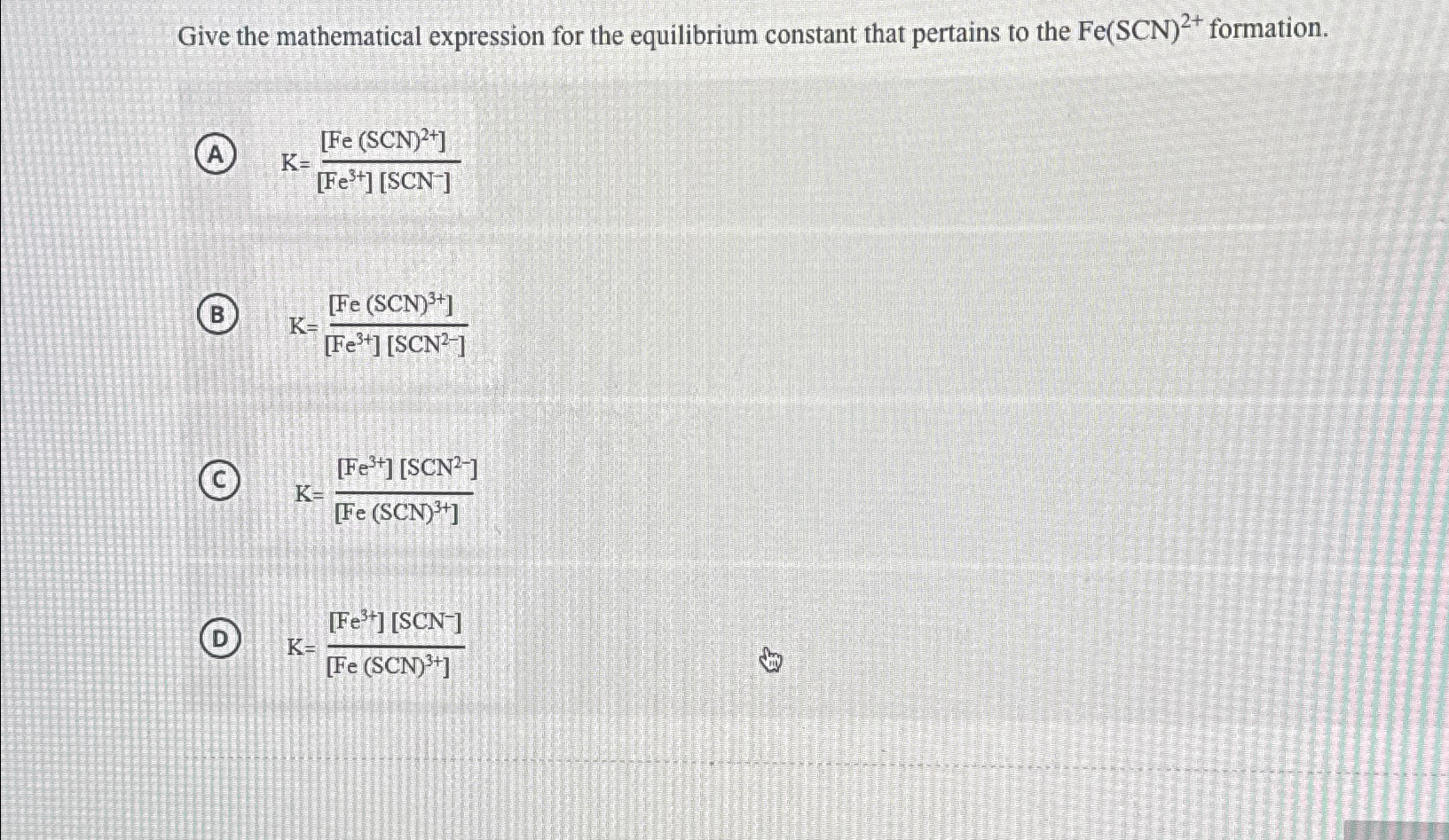 Solved Give the mathematical expression for the equilibrium | Chegg.com