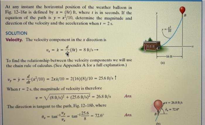 Solved At any instant the horizontal position of the weather | Chegg.com