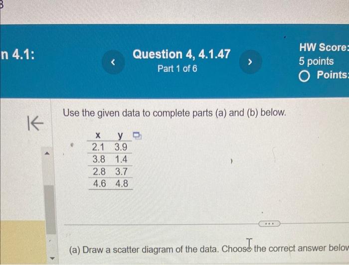 Solved Use the given data to complete parts (a) and (b) | Chegg.com