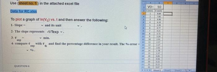 Solved 0 Use (Sheet no. 1) in the attached excel file Data | Chegg.com