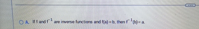 Solved true or false If f ﻿and f-1 ﻿are inverse functions | Chegg.com