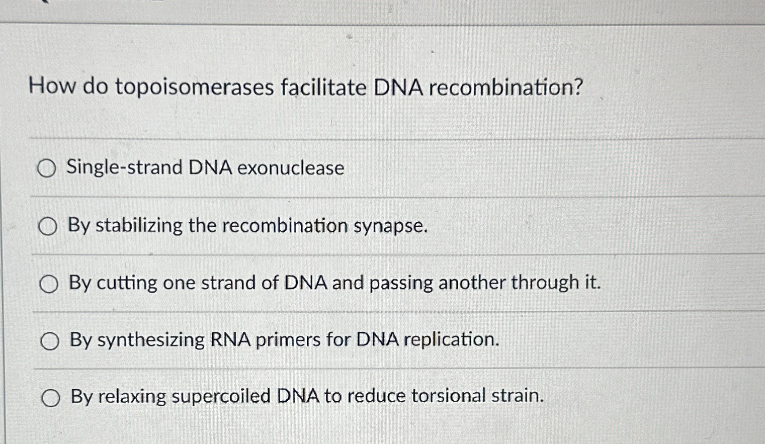 Solved How do topoisomerases facilitate DNA | Chegg.com