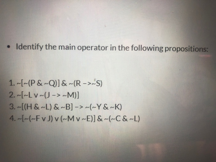 Solved • Identify the main operator in the following | Chegg.com