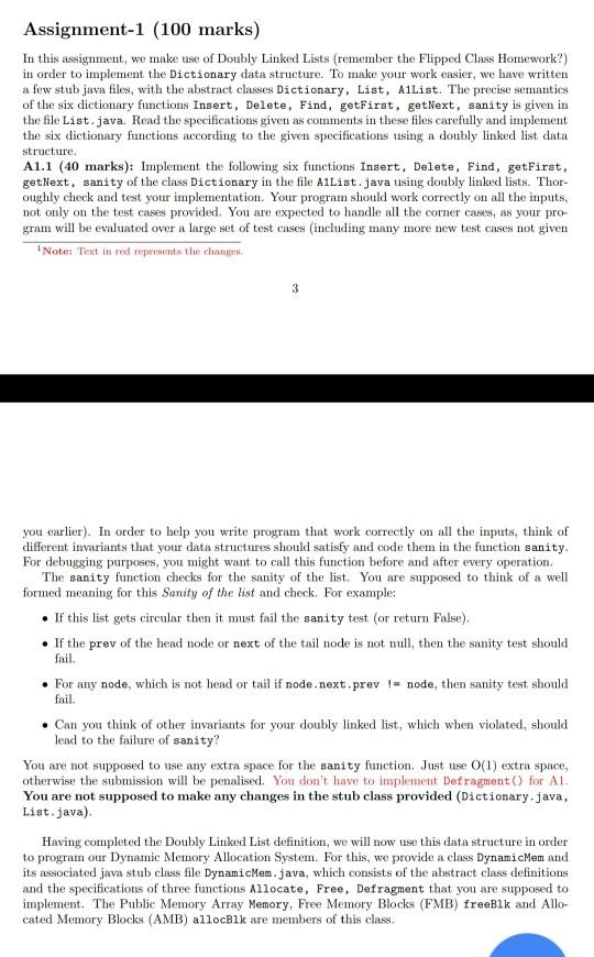 Use Doubly Linked Lists to implement the Dictionary | Chegg.com