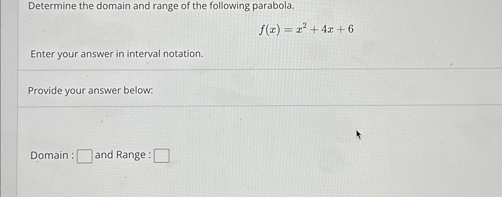 Solved Determine the domain and range of the following | Chegg.com