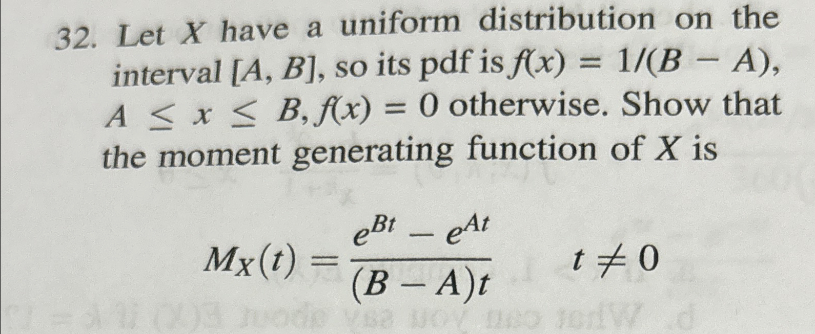 Solved Let x ﻿have a uniform distribution on the interval | Chegg.com