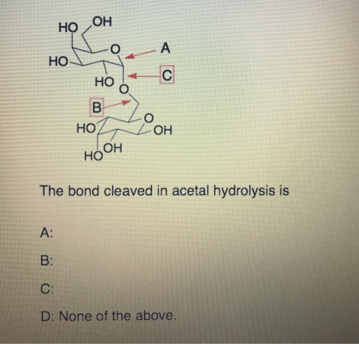 Solved Но он но Но, о Но / в ) но он но он The bond cleaved | Chegg.com
