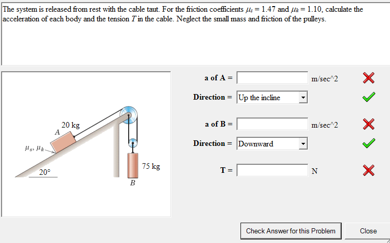 Solved The system is released from rest with the cable taut. | Chegg.com