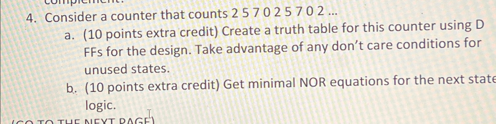 Solved Consider a counter that counts 257025702dotsa. | Chegg.com