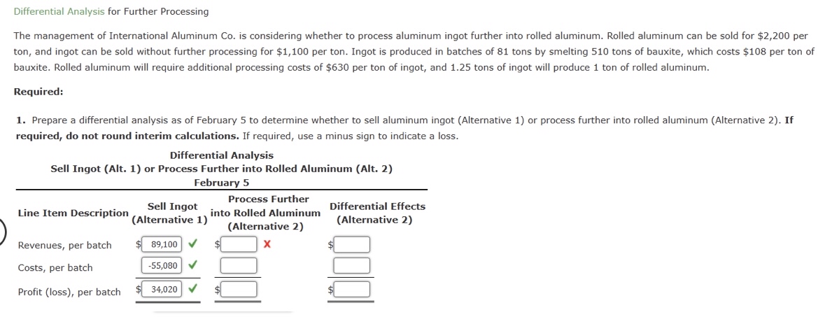 Solved Differential Analysis for Further ProcessingThe | Chegg.com