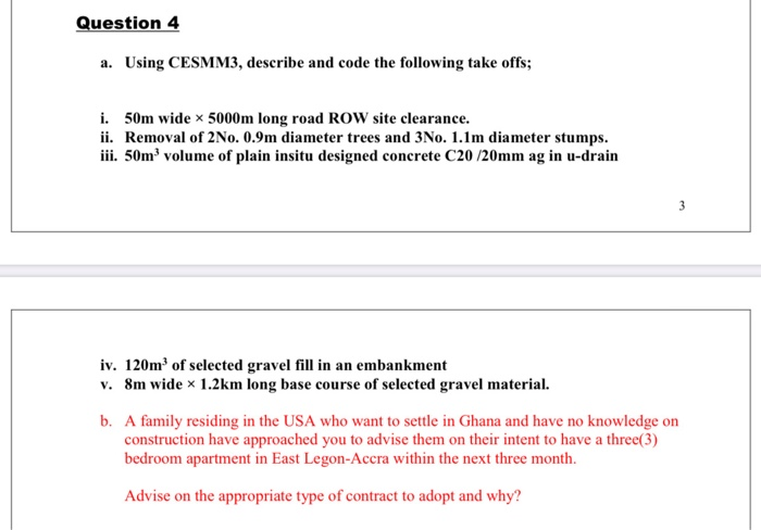 Question 4 a. Using CESMM3, describe and code the | Chegg.com