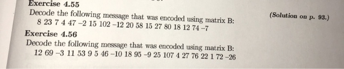 Solved Finite Math Application Matrices In Cryptography | Chegg.com