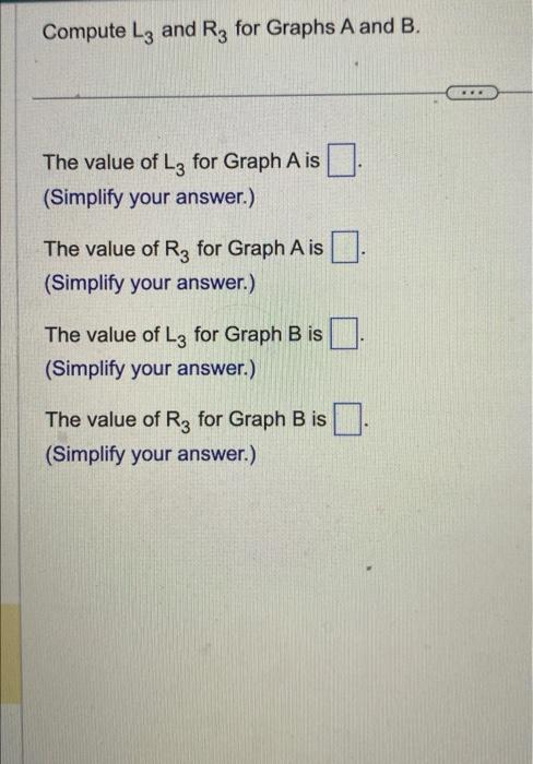 Solved Compute L3 and R3 for Graphs A and B. The value of L3 | Chegg.com