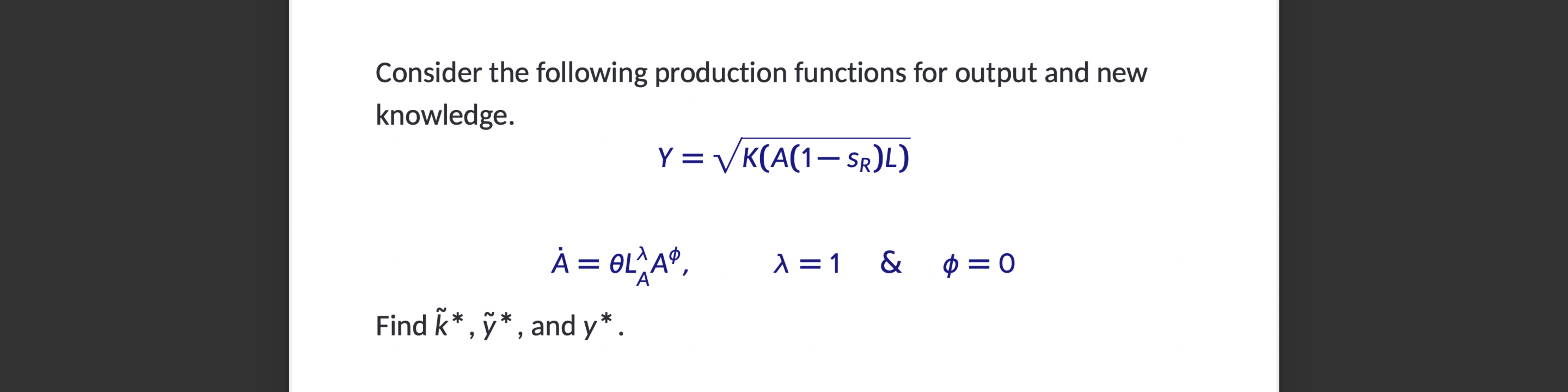 Consider the following production functions for | Chegg.com