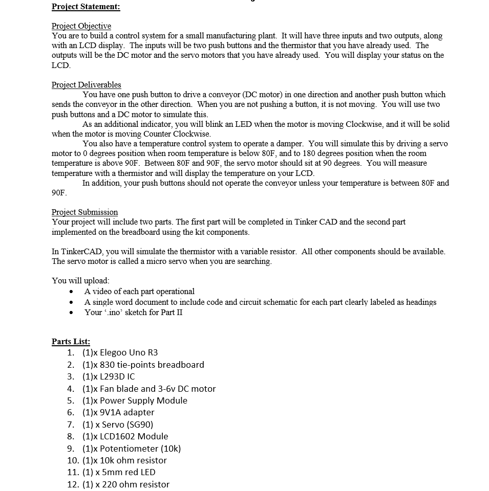 Can you create this using TinkerCAD?Project | Chegg.com