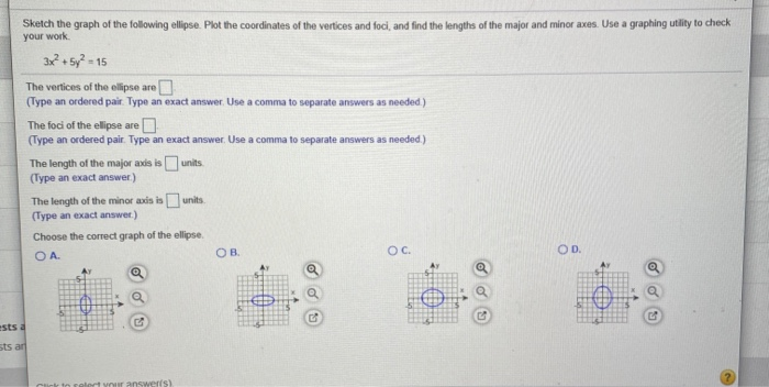 Solved Sketch the graph of the following ellipse. Plot the | Chegg.com