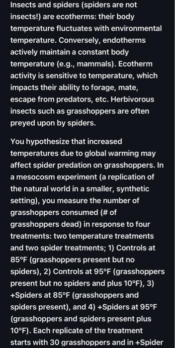 Solved Insects and spiders (spiders are not insects!) are | Chegg.com