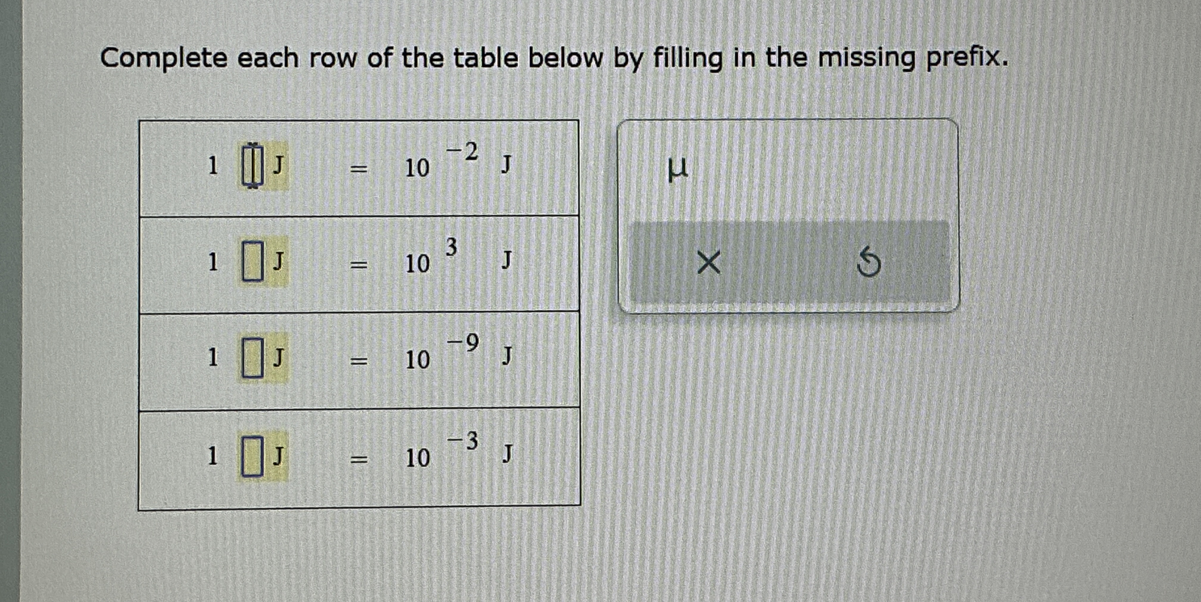 Solved Complete each row of the table below by filling in | Chegg.com