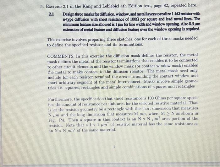 Solved Exercise 2.1 in the Kang and Leblebici 4th Edition | Chegg.com