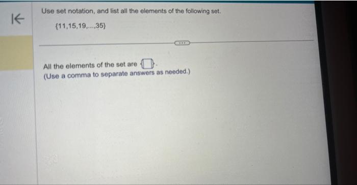 Solved Use set notation, and list all the elements of the | Chegg.com