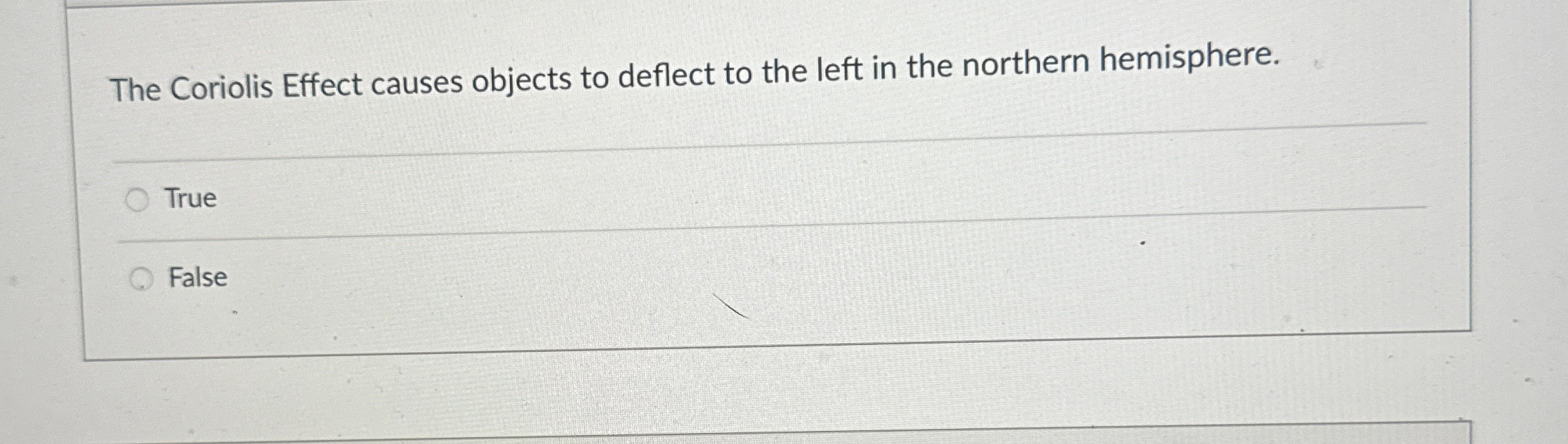 Solved The Coriolis Effect causes objects to deflect to the | Chegg.com