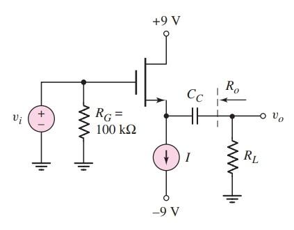 Solved 86 A source-follower amplifier with the configuration | Chegg.com