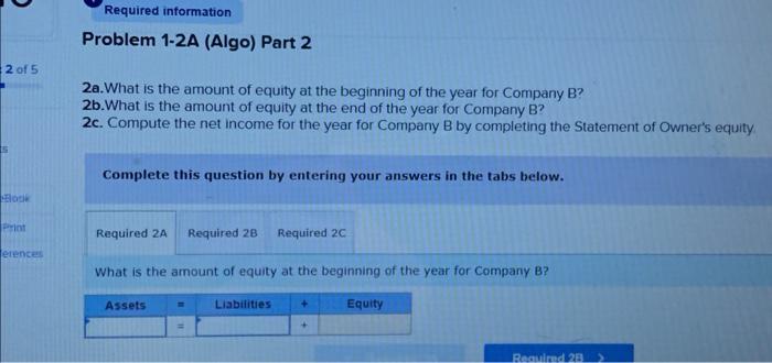 Solved Required information Problem 1-2A (Algo) Computing | Chegg.com