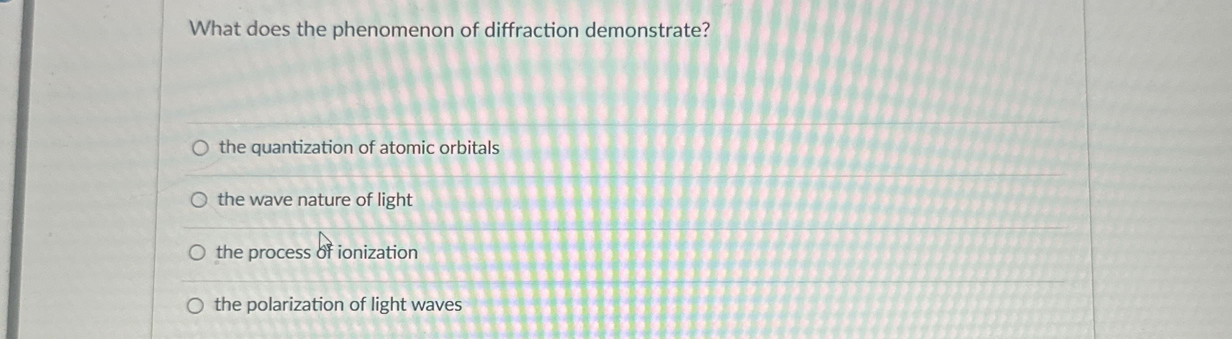 Solved What does the phenomenon of diffraction | Chegg.com