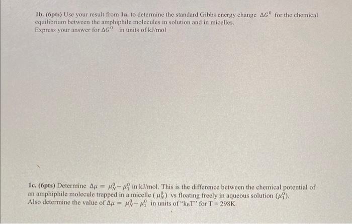 Solved 1b. (6pts) Use your result from 1a. to determine the | Chegg.com