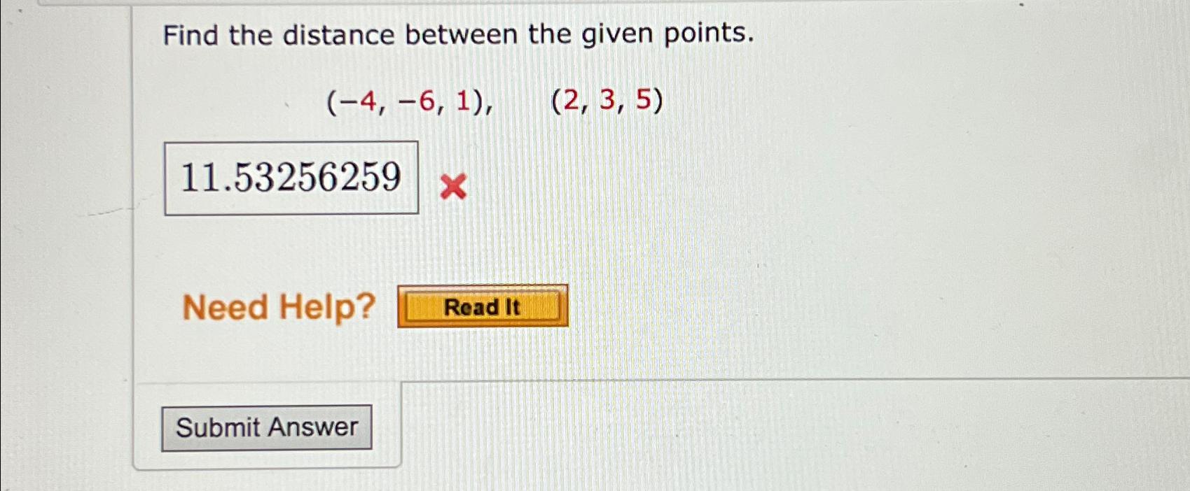 Solved Find the distance between the given | Chegg.com