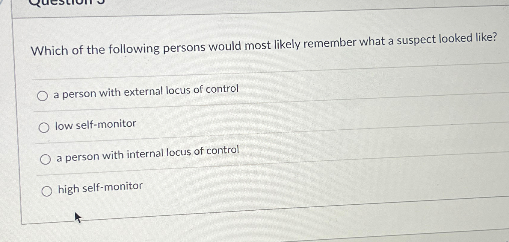 Solved Which of the following persons would most likely | Chegg.com