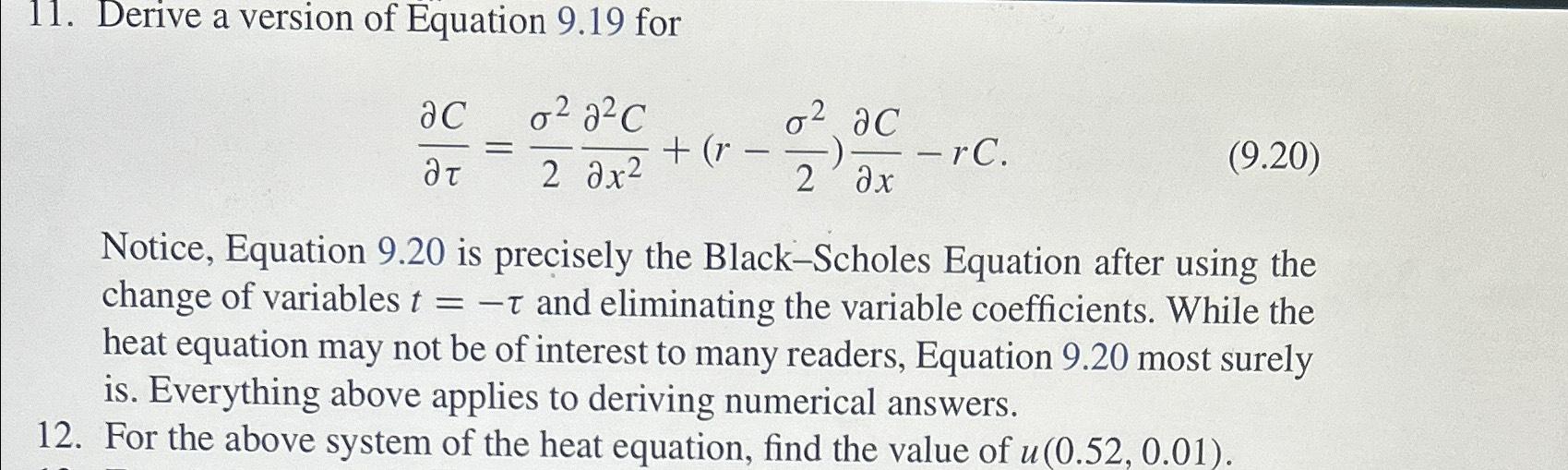 Solved Derive a version of Equation 9.19 | Chegg.com