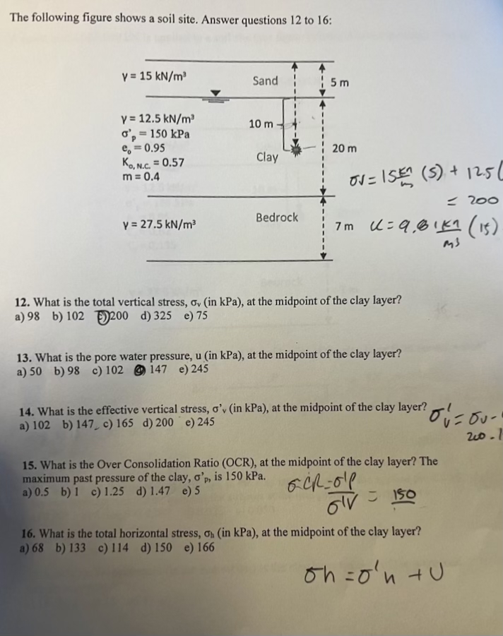 Solved The following figure shows a soil site. Answer | Chegg.com