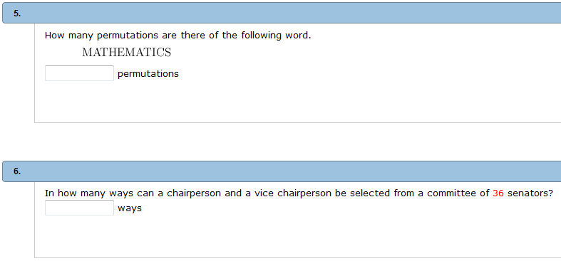 Solved How many permutations are there of the following | Chegg.com