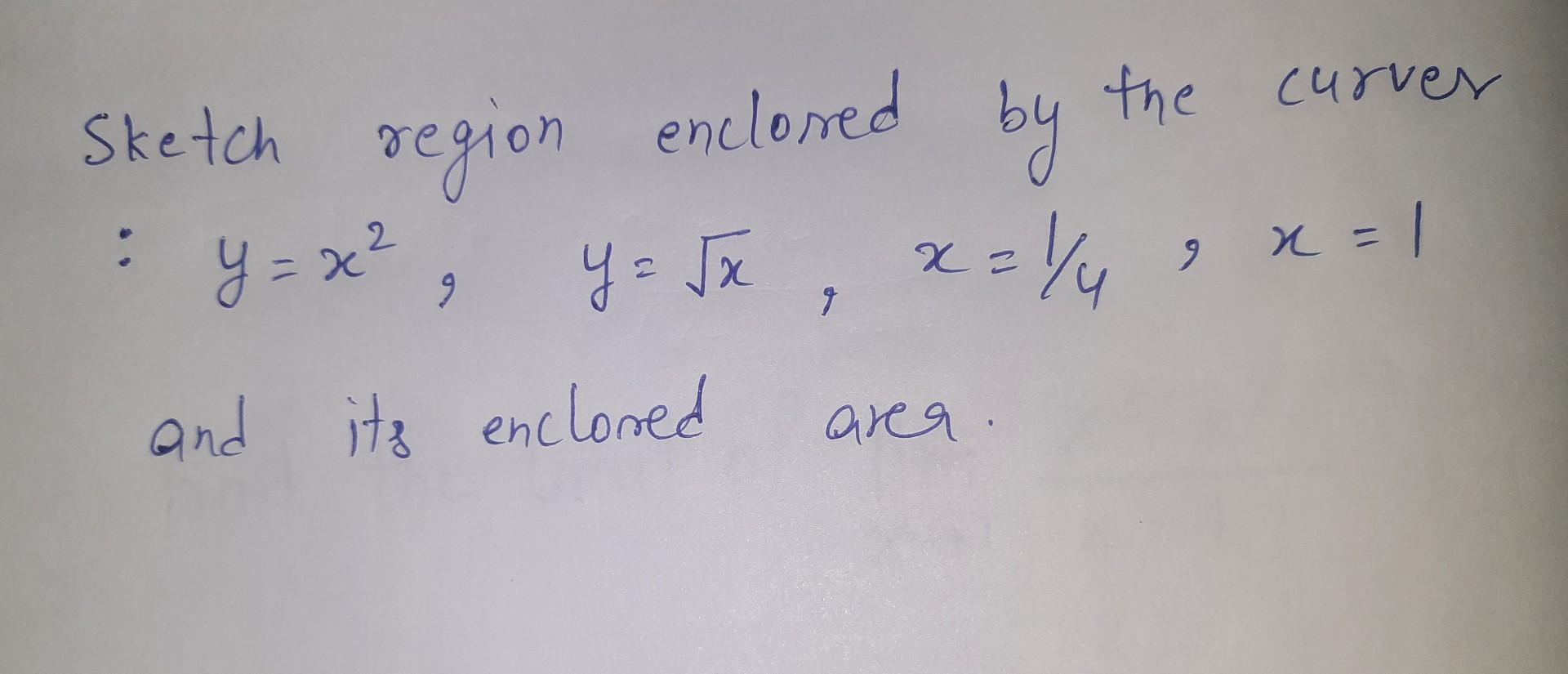 Solved Sketch region enclored by the curver | Chegg.com