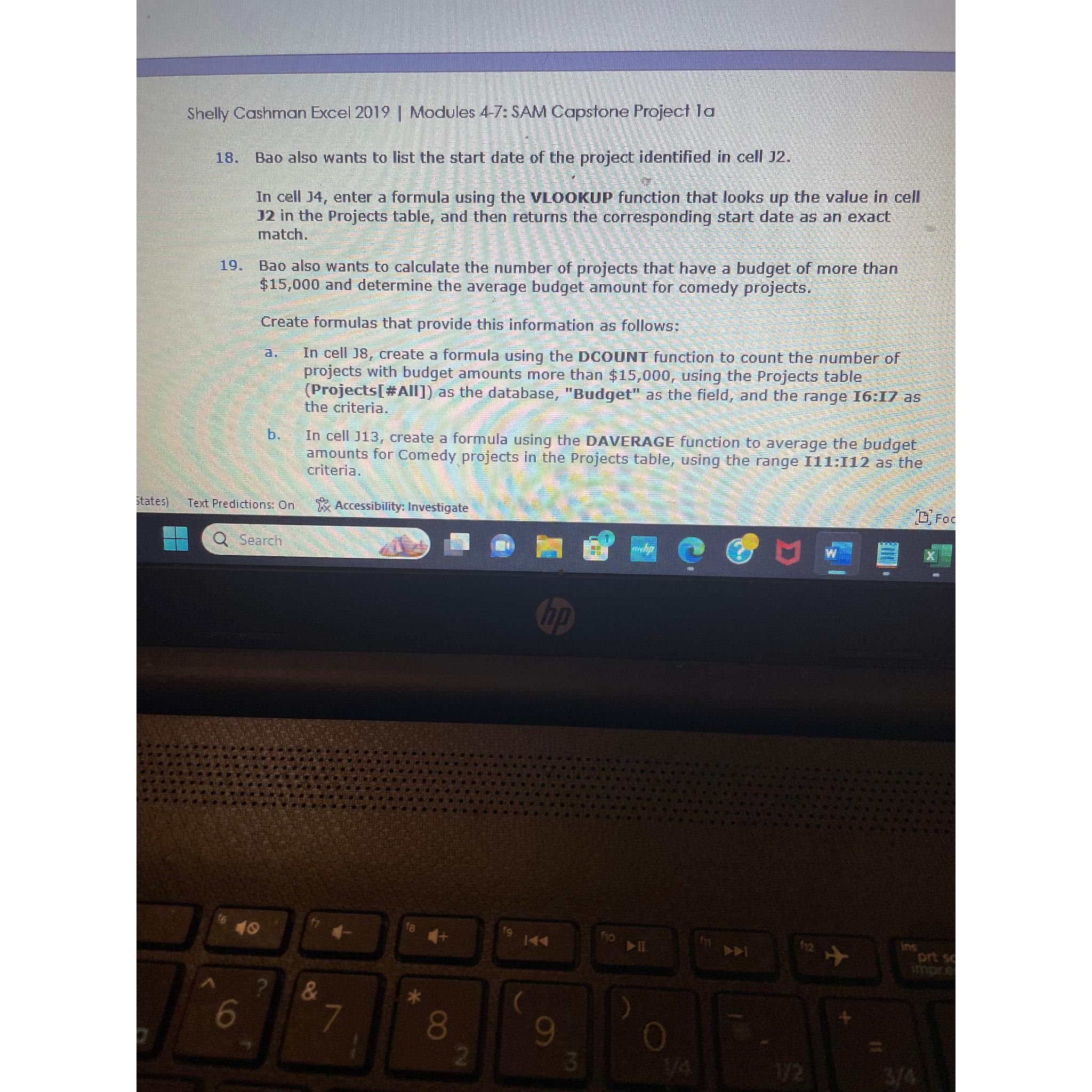 Solved Daverage functionShelly Cashman Excel 2019 | ﻿Modules | Chegg.com