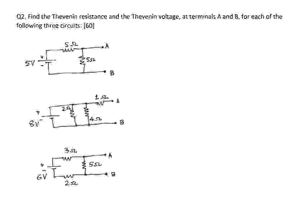 Solved Q2. ﻿Find the Thevenin resistance and the Thevenin | Chegg.com