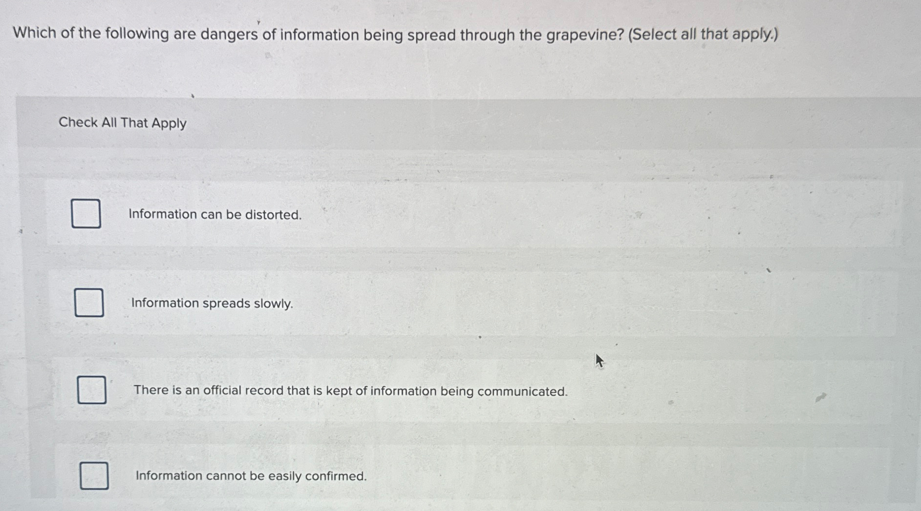 Solved Which of the following are dangers of information | Chegg.com