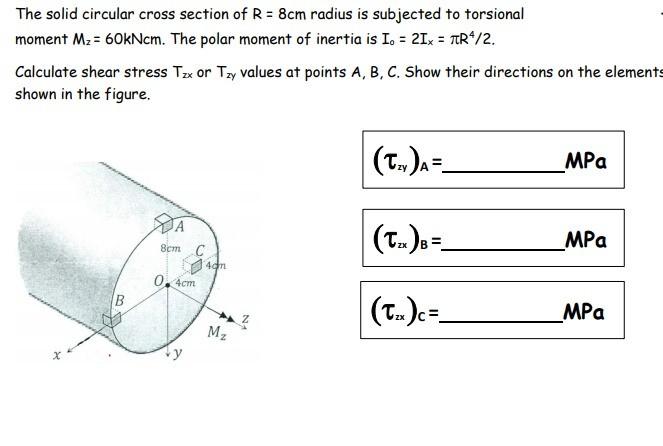 Solved The solid circular cross section of R = 8cm radius is | Chegg.com