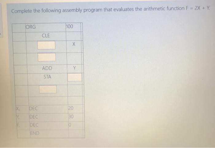 Solved Complete the following assembly program that | Chegg.com