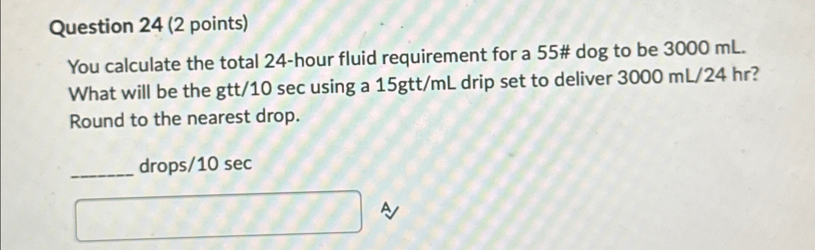Solved Question 24 (2 ﻿points)You calculate the total | Chegg.com