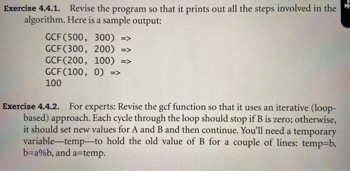 Solved Exercise 441 Revise The Program So That It Prints 