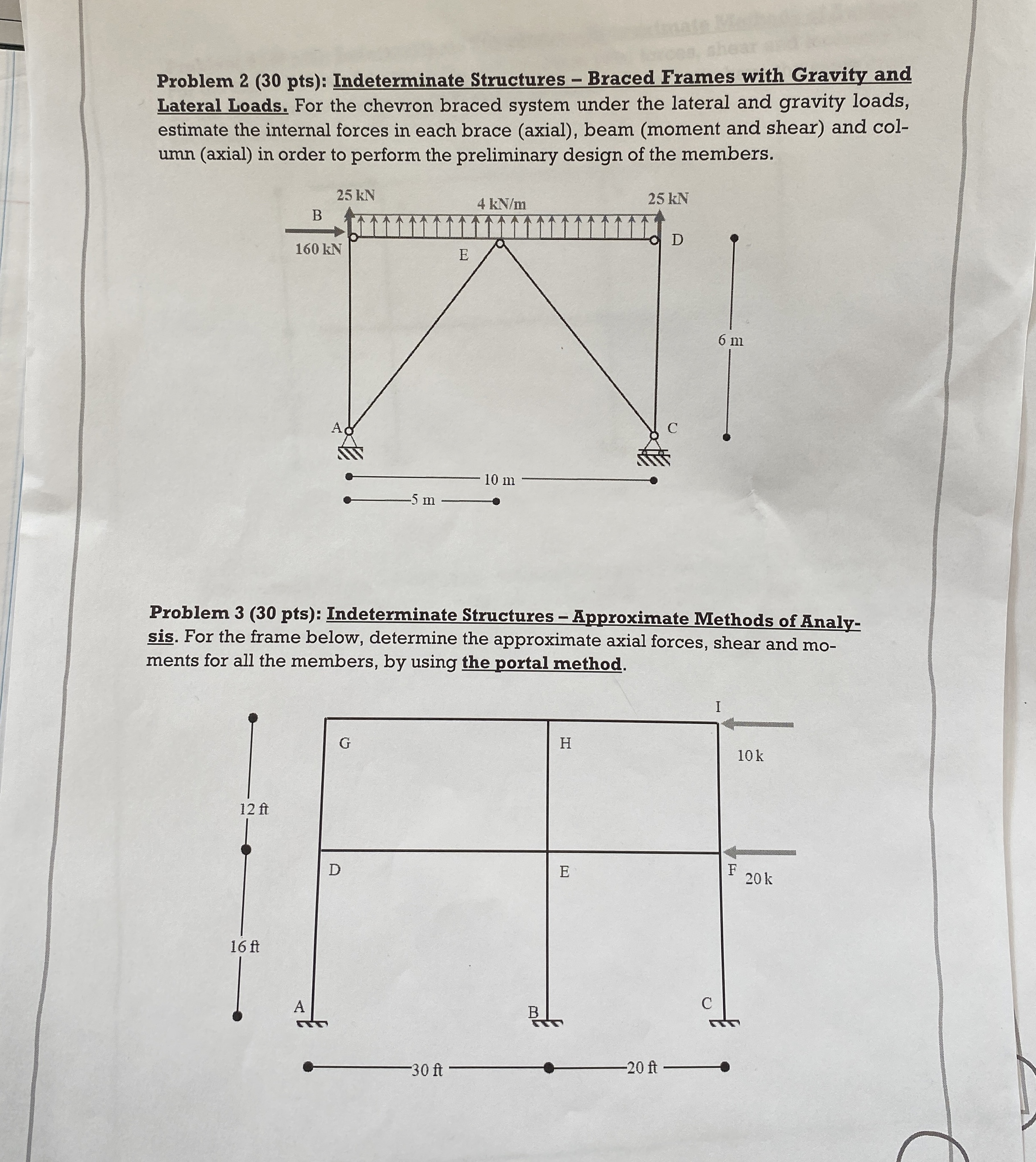 Solved Problem 2 ( 30 ﻿pts): Indeterminate Structures - | Chegg.com