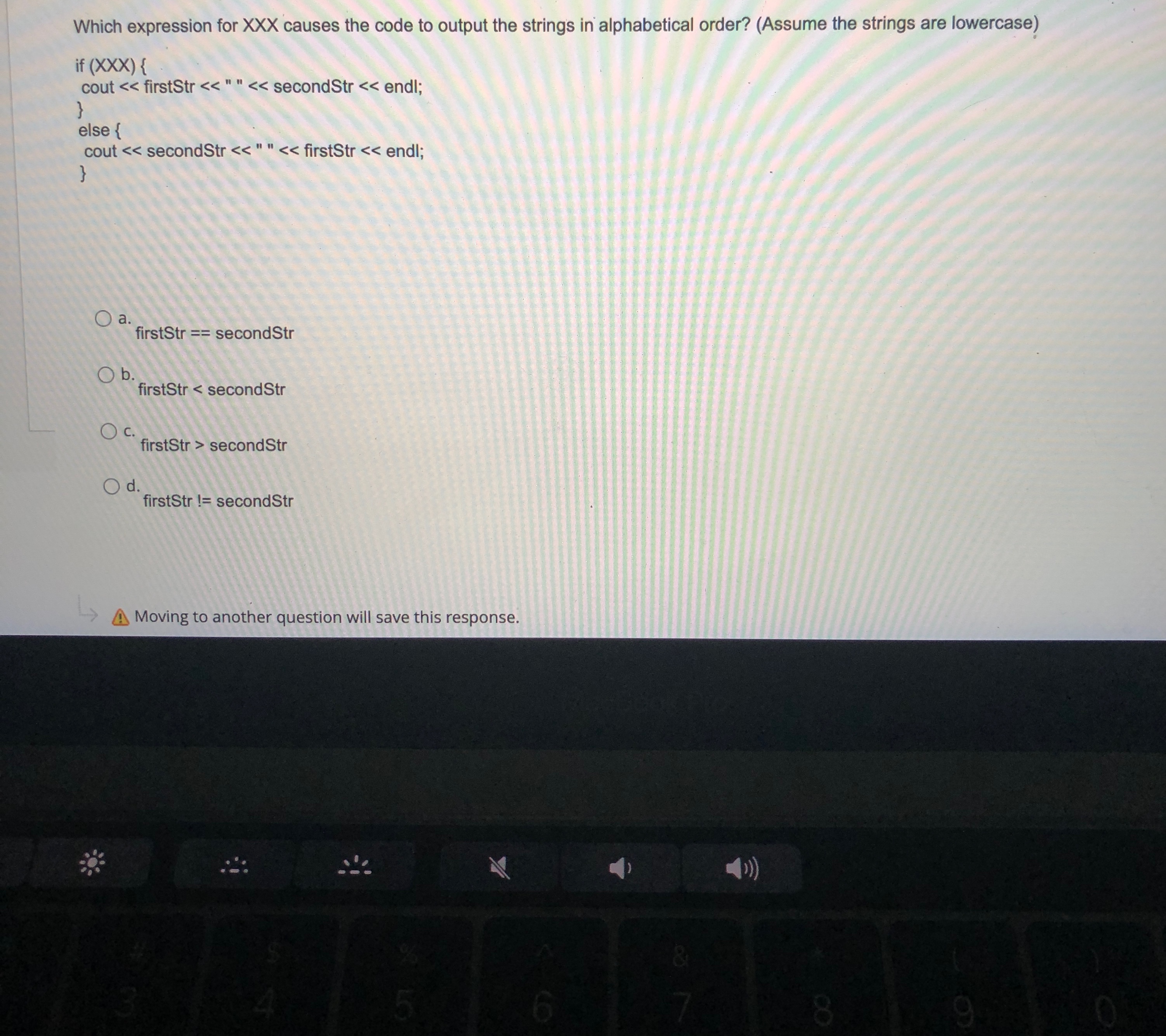 Solved Which expression for XXX causes the code to output | Chegg.com