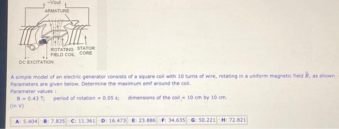 Solved A simple model of an electric generator consists of a | Chegg.com